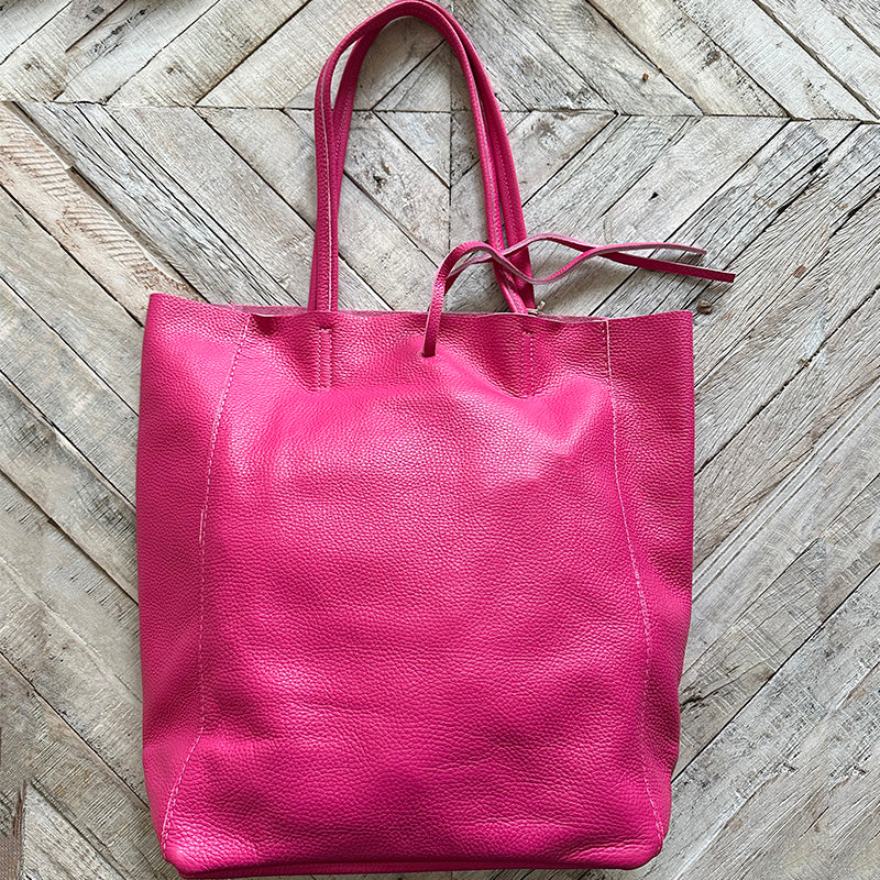 Gabriella Leather Pink Tote Bag – Robindira Unsworth